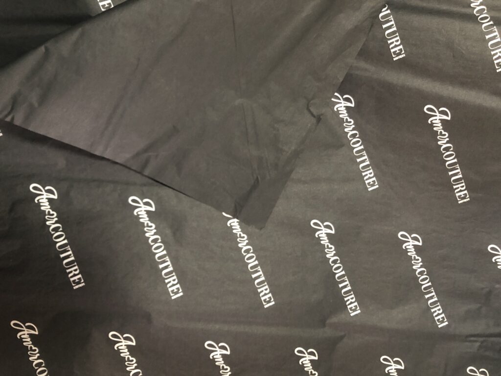 17g Black Wrapping Tissue Packaging Silk Paper With Logo Single Color Print